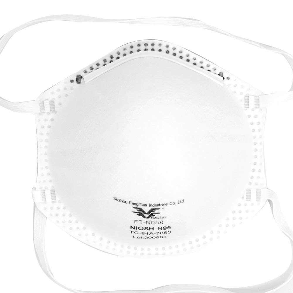 FANGTIAN N95 Respirator NIOSH Certified N95 Particulate Respirators Face Mask (Pack of 20, Size M/L, Model FT-N058 / Approval Number TC-84A-7863), White