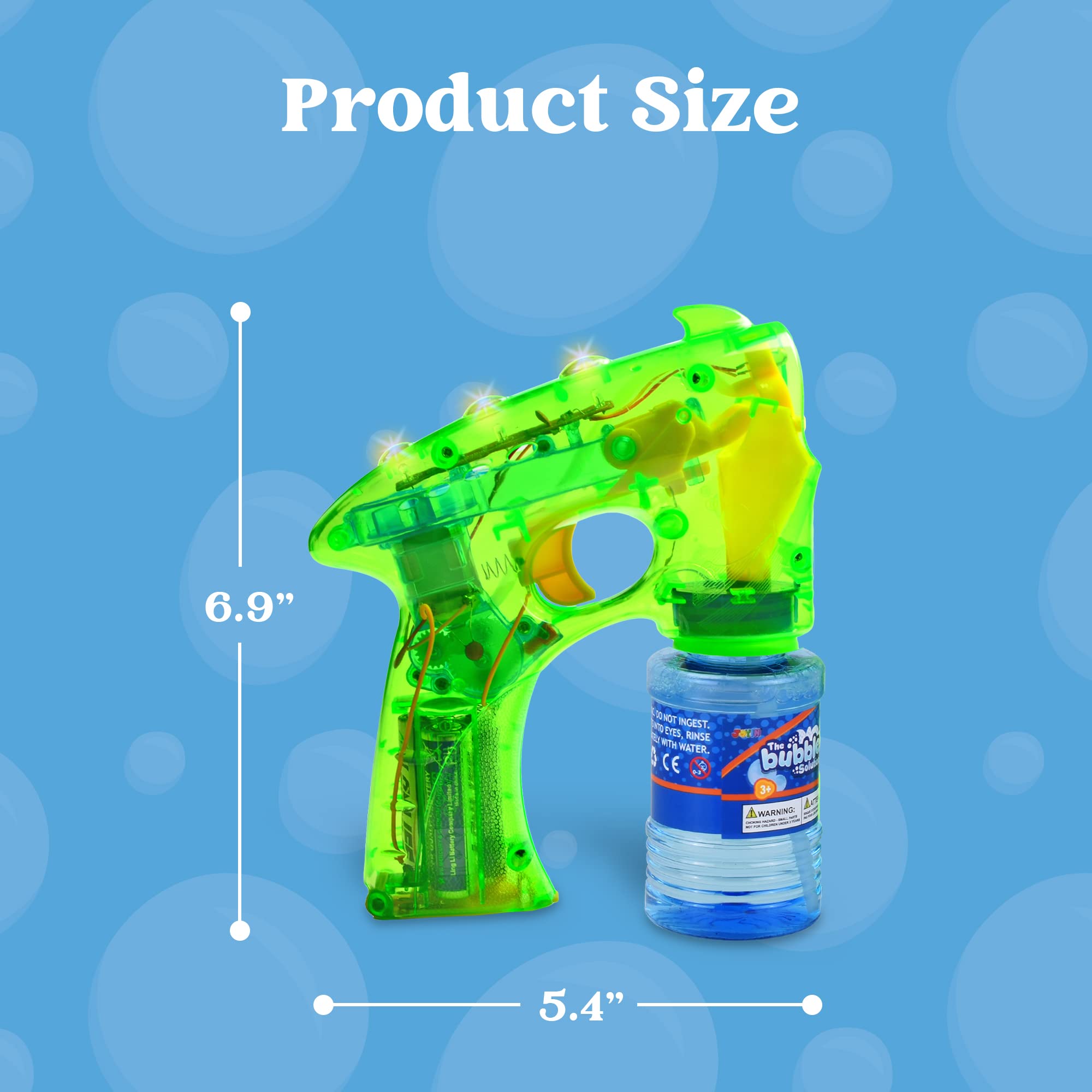 JOYIN 3 Bubble Guns Kit with Bubble Solutions for Kids, Bubble Blaster for Summer Toy, Party Favors, Birthday, Outdoor & Indoor Activity, Birthday Gift