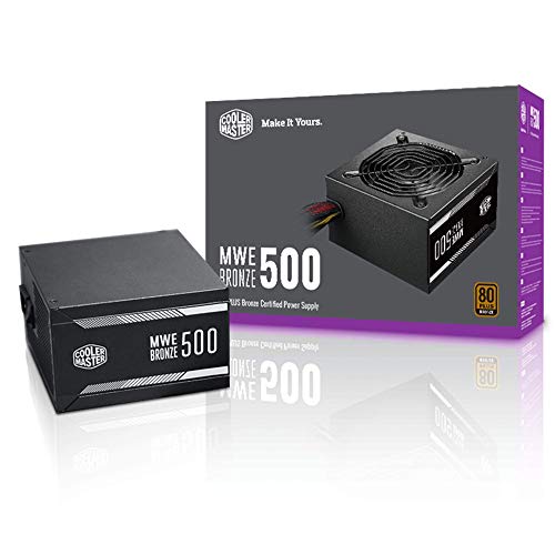 Cooler Master MWE Bronze 500 Watt 80 Plus Certified Power Supply, 3 Year Warranty