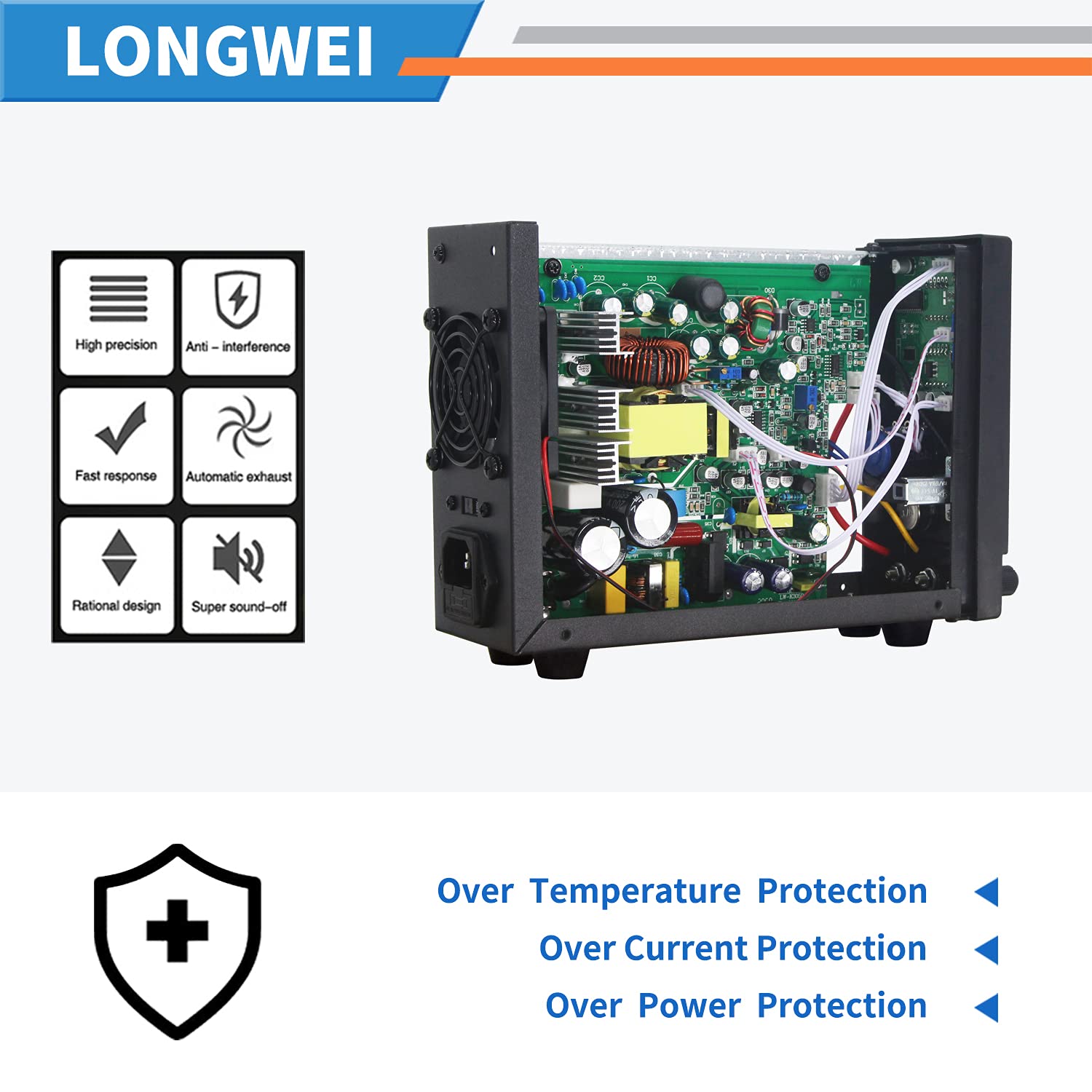 DC Power Supply Variable 60V 5A,Adjustable Regulated Switching Power Supply Digital with Alligator Leads US Power Cord for Repair