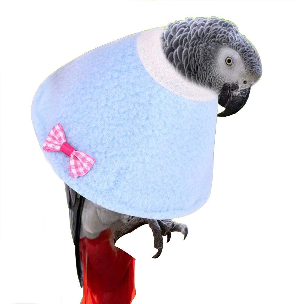 Mummumi Pet Collr, Bird Elizabethan Collar Recovery Anti-Bite Neck Collar for Parrots Budgies Parakeet Cockatiels (L-Red)