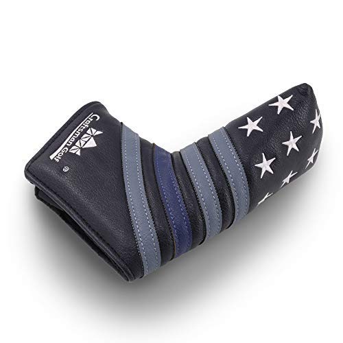 Craftsman Golf Blue Strips Golf Putter Blade Head Cover Headcover Magnetic Closure for Scotty Cameron Odyssey