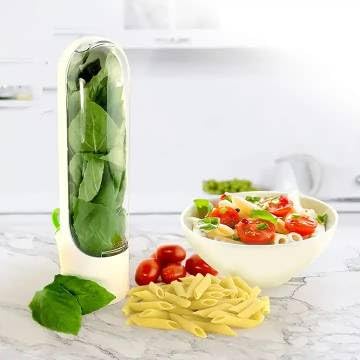 KaiZay Herb Saver fridge organizers and storage fruit containers for herbs container refrigerator produce vegetable cilantro professional kitchen gadgets jars fresh parsley asparagus basil thyme