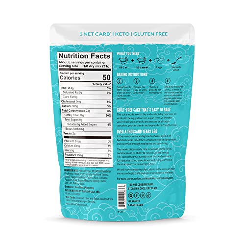 Lakanto Sugar Free Keto Cake Mix - Sweetened with Monk Fruit, Gluten Free, 1 Net Carb, Keto Diet Friendly, Delicious - Vanilla