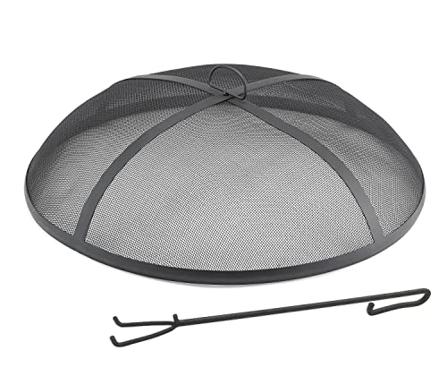 Good Directions, Inc. 7790 Good Directions 27" Fire Pit Lifter Tool, Heavy Duty Spark Screen, Black