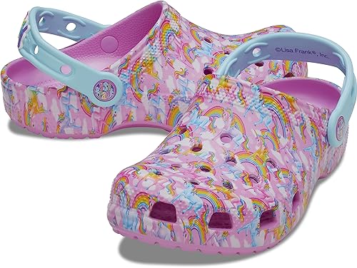 Crocs Classic Lisa Frank Clogs, Kids and Toddler Shoes, Taffy Pink, 3 US Unisex Little