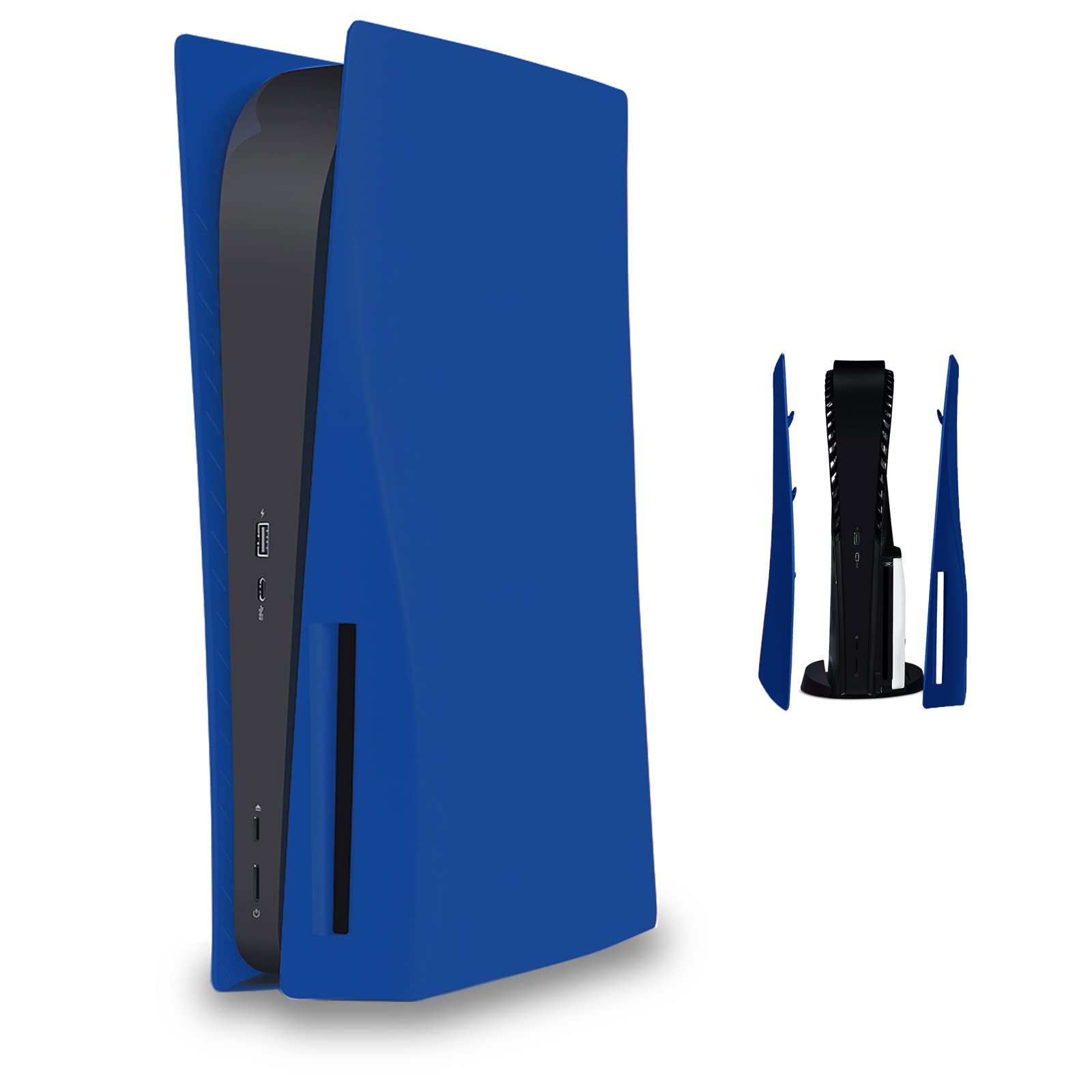 Faceplates Compatible with PS5 Console, PS5 Face Plates Dust Cover Console Skins,ABS Anti-Scratch Dustproof Cover Replacement Shell Plates,Disc Edition (Blue)