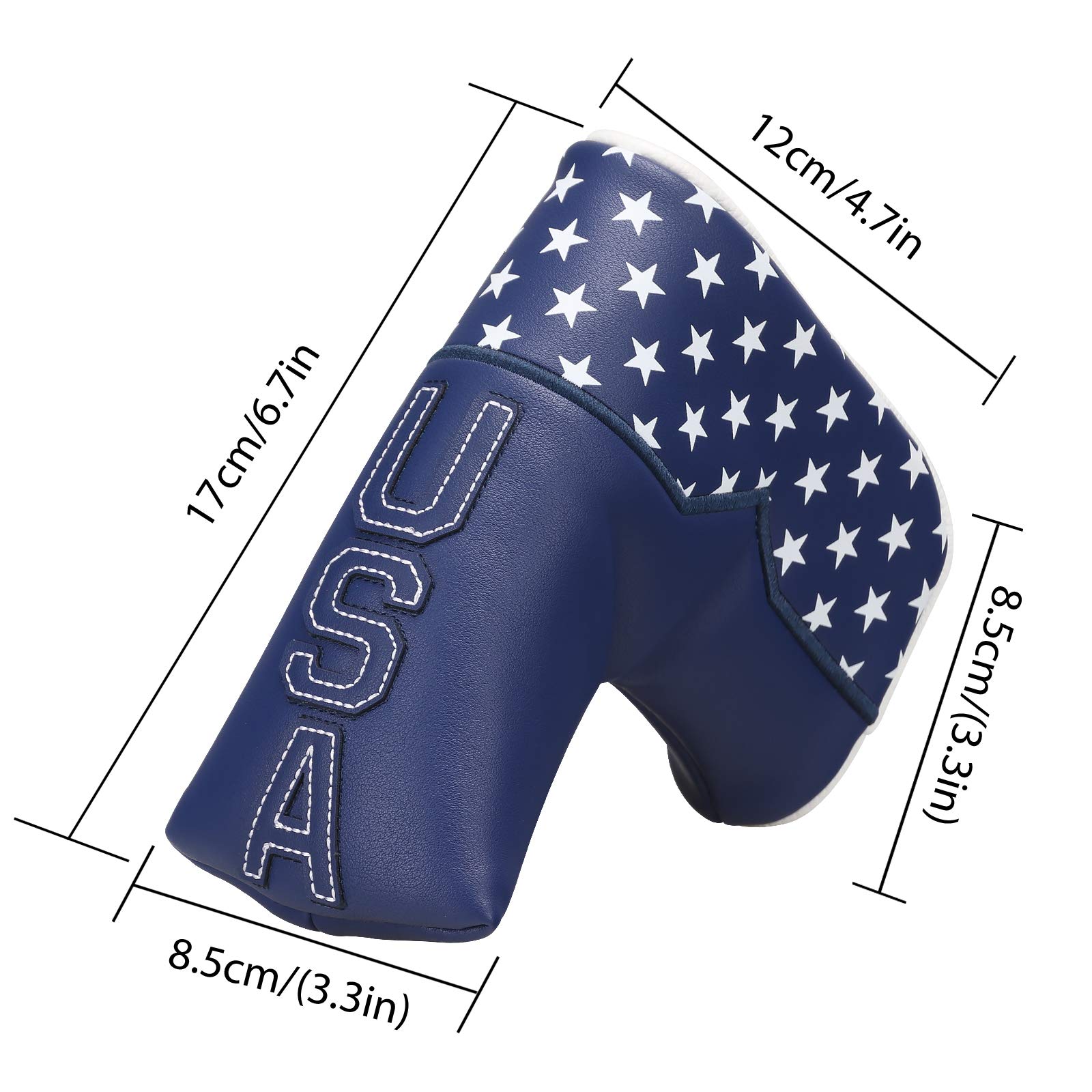 CRAFTSMAN GOLF USA US Flag Stars Leather Golf Blade Head Cover Putter Headcover Magnetic Closure for Scotty Cameron Odyssey