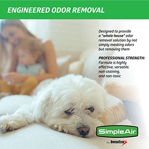 SimpleAir SC-3200 Duct Fresh Spray Air Freshener, Cleaner, Deodorizer Professional HVAC Home & Automotive Odor Remover, 32 Fl Oz (Pack of 1), Clear