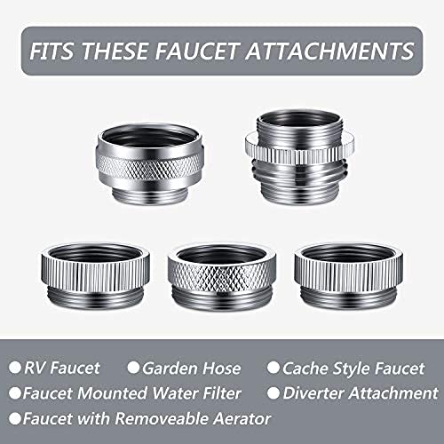 Faucet Adapter Kit, Brass Aerator Adapter Male Female Sink Faucet Adapter Connecting Garden Hose, Water Filter, Hose via Diverter