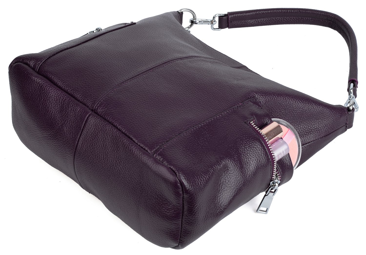 YALUXE Women's Leather Medium Purse Multi Pocket Soft Cowhide