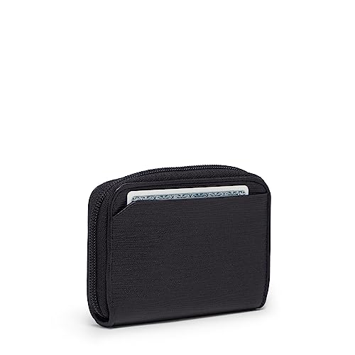 TUMI - Nassau Zip Around Card Case for Men - Black Embossed