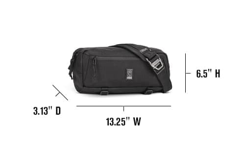 Chrome Industries Mini Kadet Sling Bag, Messenger Crossbody Bag for Men and Women, Padded Rear U-lock Holster, Zip Front Pocket, 5 L, Black
