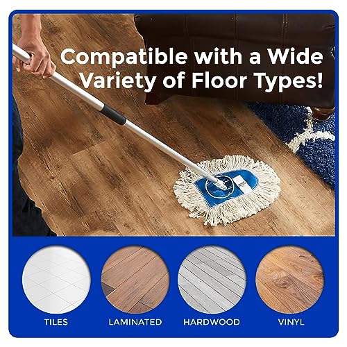 Nine Forty Industrial Strength Ultimate Cotton Floor Dust Mop Wedge Refill | Commercial Cleaner Mop Head Replacement - 2 Pack