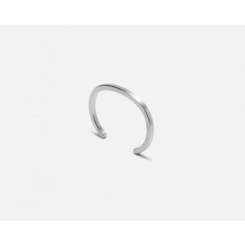 Craighill Radial Cuff - Modern Cuff Bracelet for Men and Women, Minimalist Oval Bangle, Solid Metal Construction, Polished Finish, Precision-Machined - Stainless Steel
