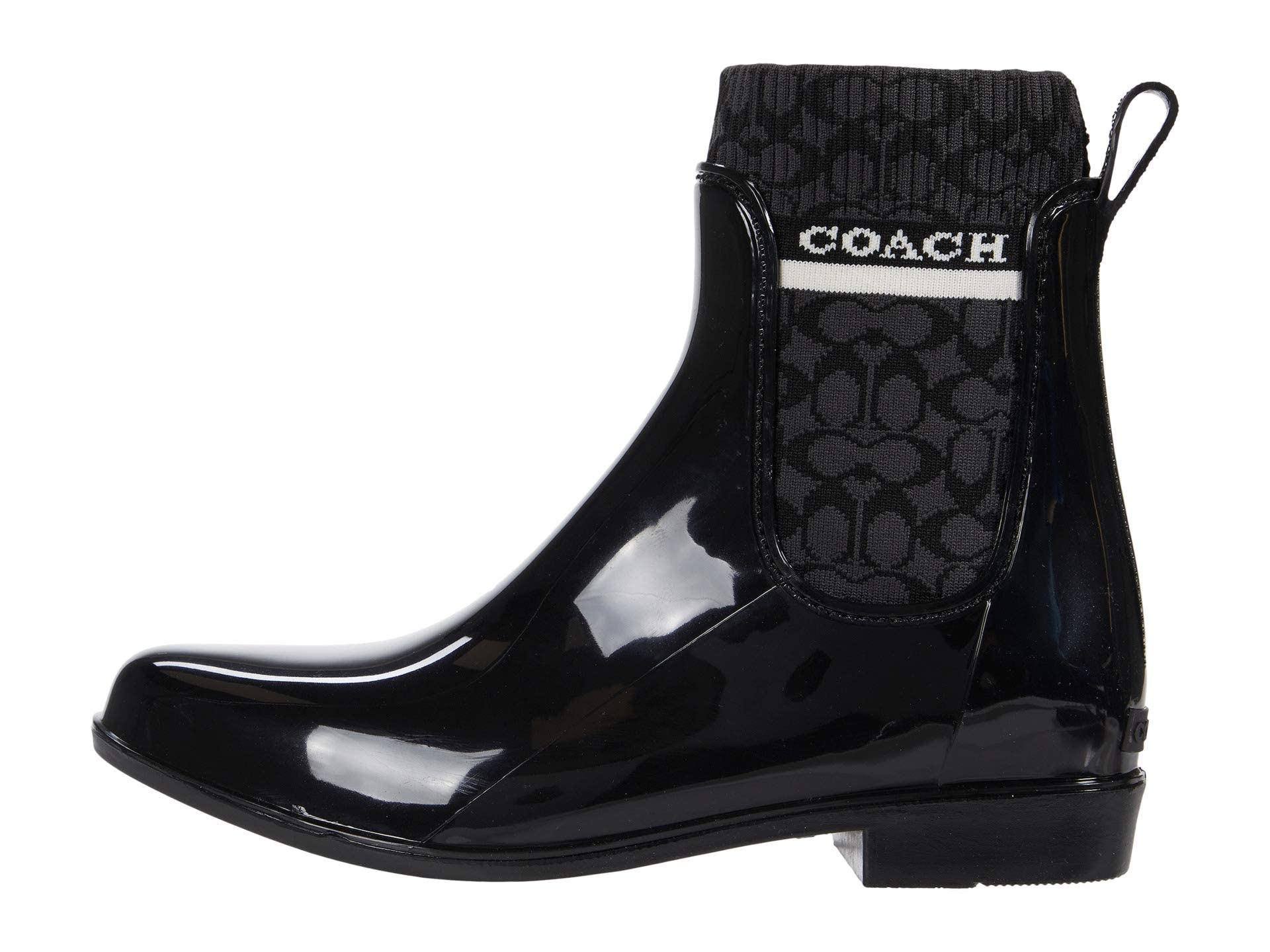 Coach Rivington Rain Bootie Black Rubber 8 B (M)