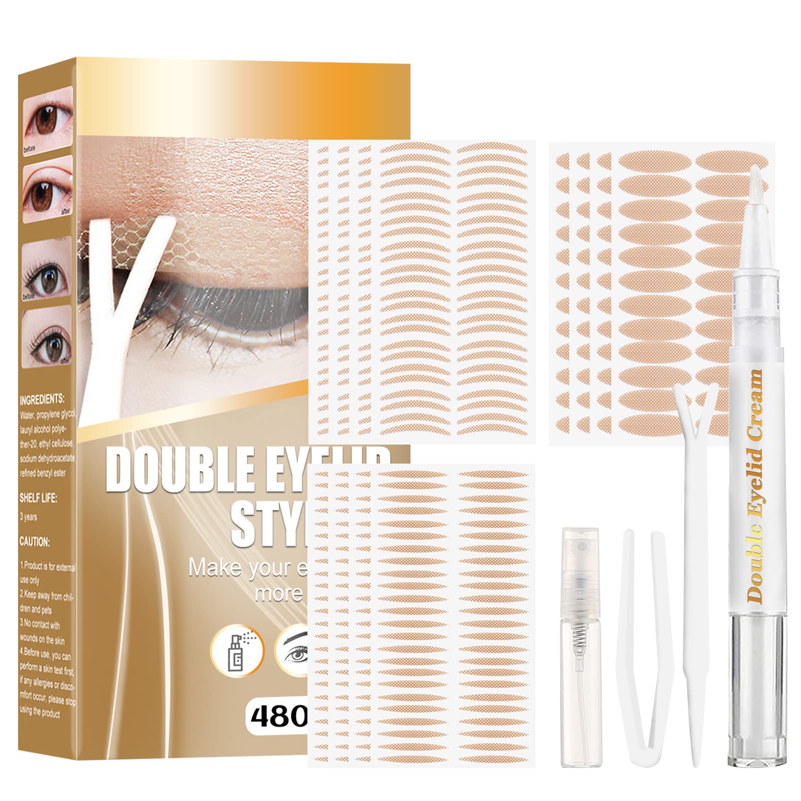 Eyelid Tape, Invisible Eyelid Lifter Strip, Waterproof Double Eyelid Sticker for Hooded, Droopy, Uneven, Mono-eyelid