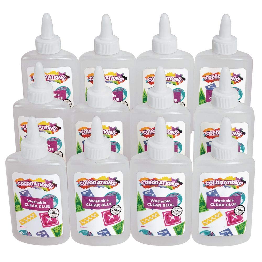 Colorations Washable Clear Glue, 4 oz. Set of 12 (Item # CLEARG12)