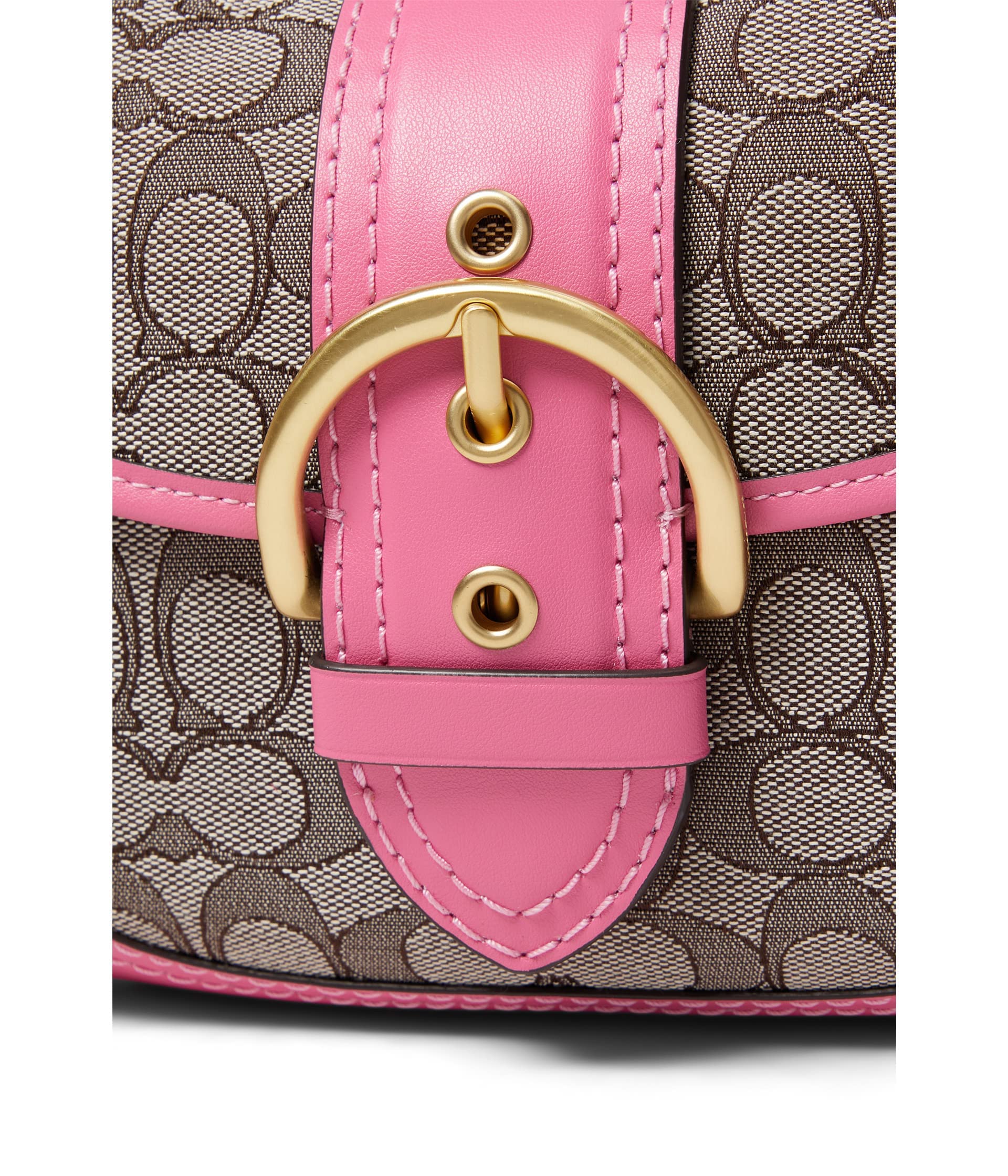 COACH Signature Jacquard Soho Bag- Purse for Women - Textile Construction - Detachable Carry Handle Petunia One Size One Size