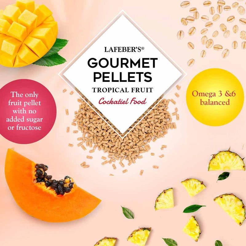 LAFEBER'S Cockatiel Pellets (1.25 lb (Pack of 2), Tropical Fruit Pellets)