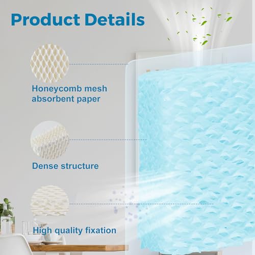 EQWF813 Humidifier Filter Replacement for E-quate PCWF813 RWF813 PCCM-840 EQ-2119-UL R-eliOn RCM-832 RCM-832N P-roCare PCWF813 PCCM-840 PCCM-832N WF813 Cool Mist Humidifiers Wick Filters, 2-Pack