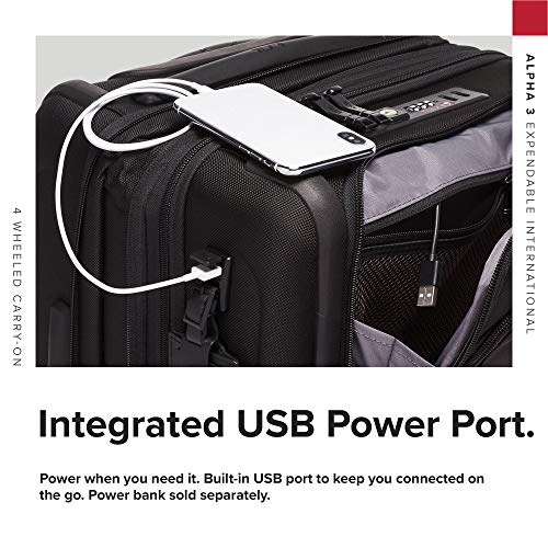 TUMI Alpha 3 International Expandable 4-Wheeled Carry-On - Weekend and Internation Travel Luggage - Black