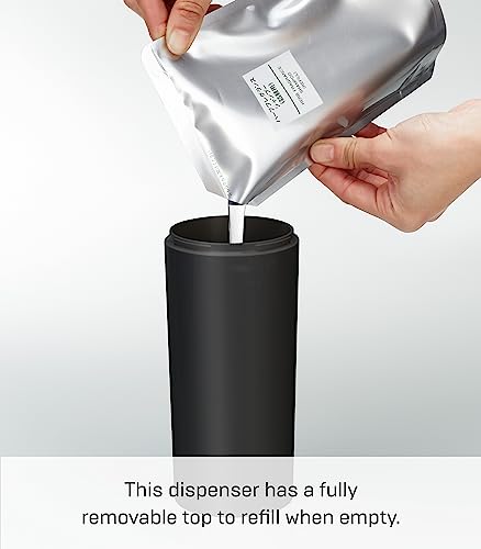 Yamazaki 2929 Tower Shampoo Dispenser Contemporary Bottle Pump for Shower, Round, Black & Silver