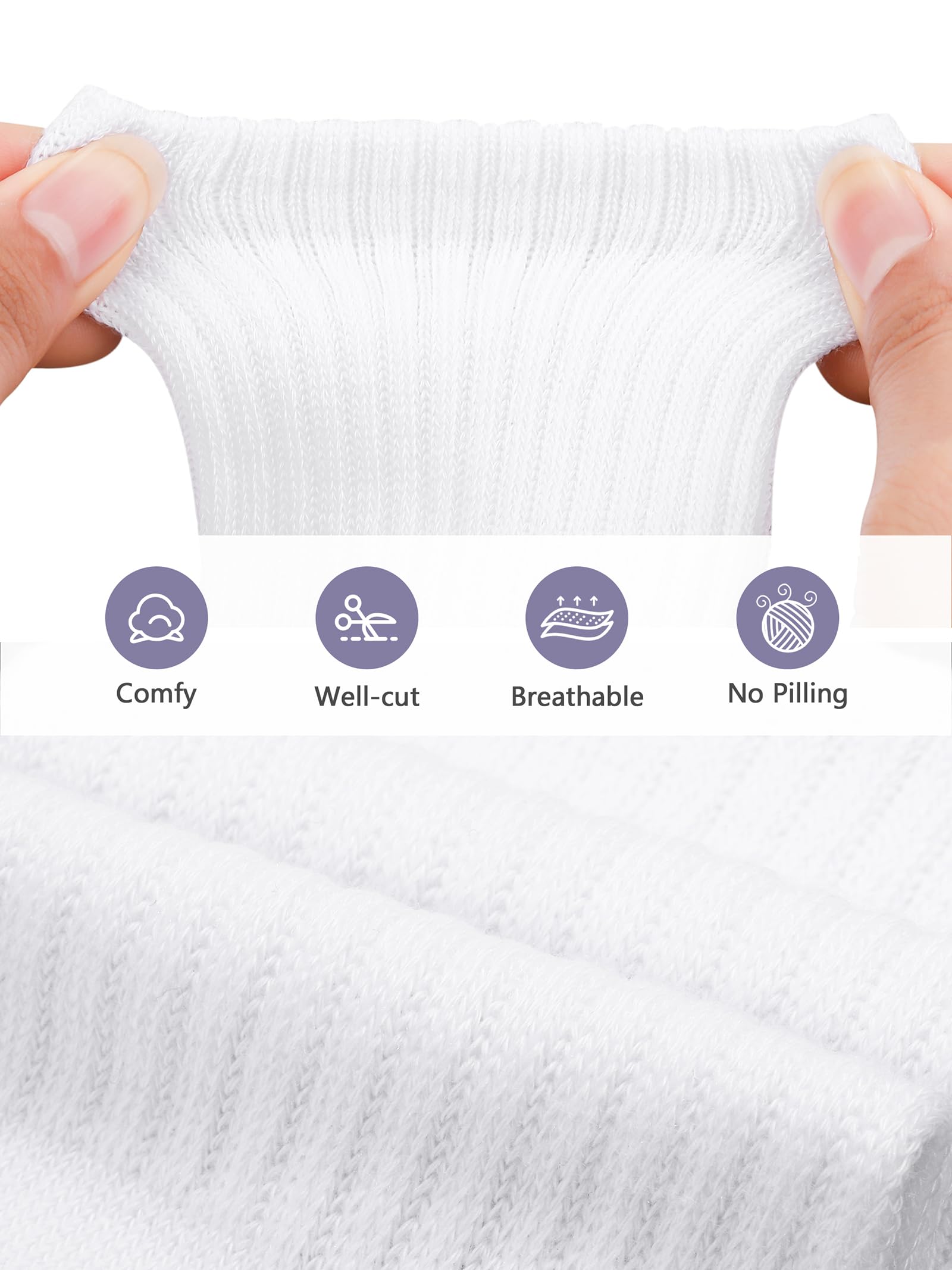 Cooraby 15 Pack Boys' Crew Socks Classics Ribbed Support Athletic Kids Socks (White & Gray, 2-4 Years)
