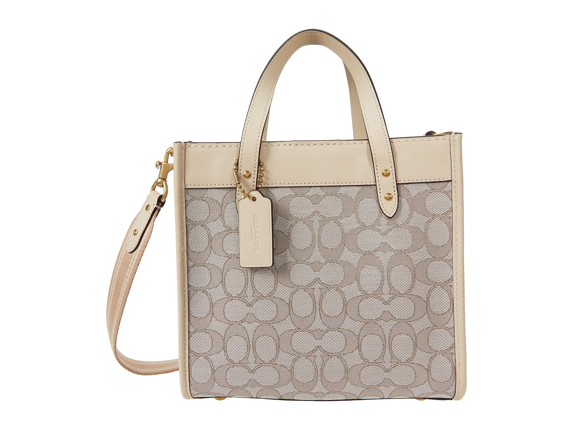 Coach Signature Jacquard Field Tote 22 B4/Stone Ivory One Size