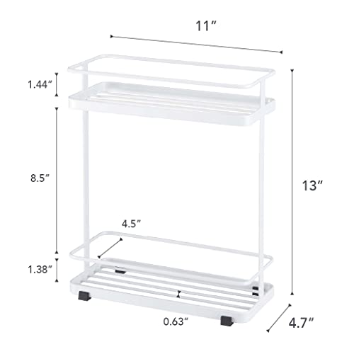 YAMAZAKI Home Bath Rack - Bathroom Shower Storage Holder, Caddy Shelf Organizer, Steel, Short, Water Resistant, No Assembly Req.