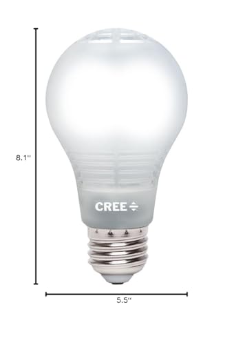 Cree BA19-08050OMB-12DE26-3_120 60W Equivalent 5000K A19 LED Light Bulb with 4Flow Filament Design (8 Pack), Daylight
