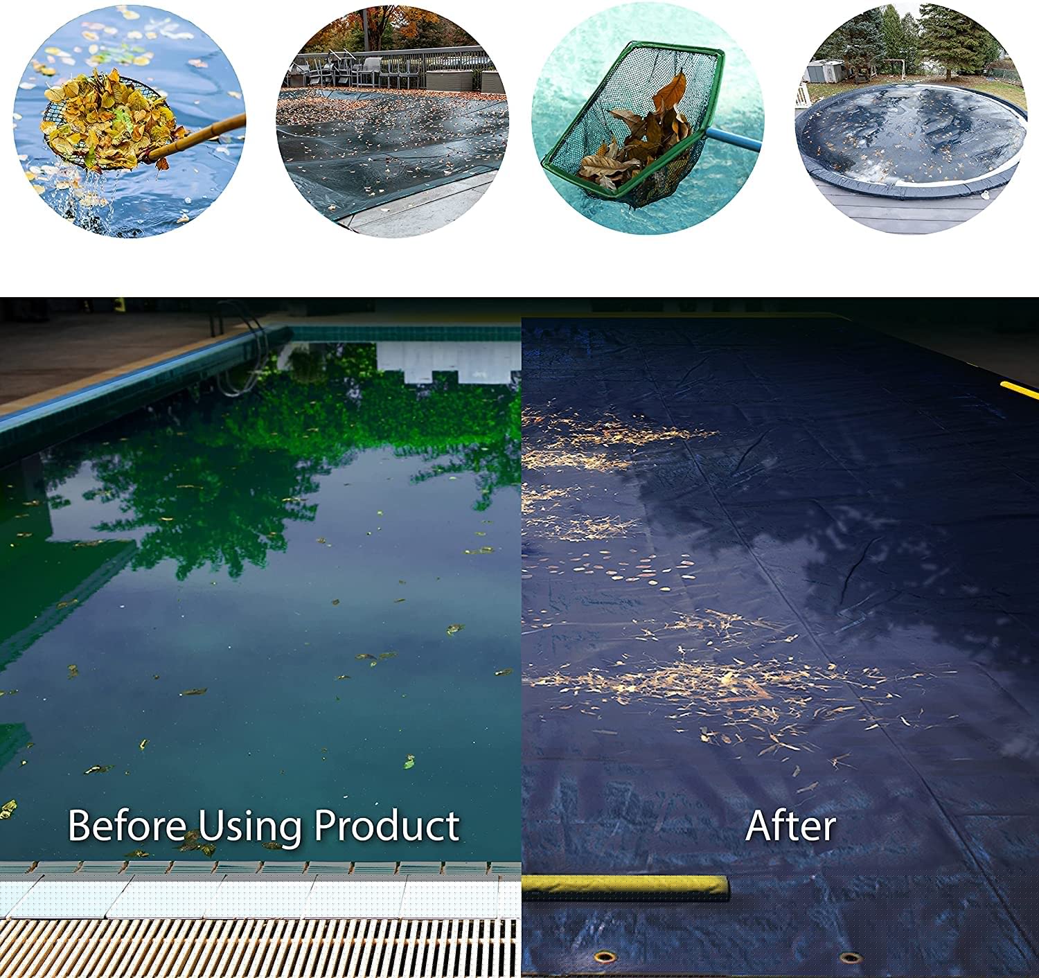 ColourTree 16’ x 32' Premium Rectangle Blue Winter Swimming Pool Cover Tarp Safety Heavy Duty, Waterproof, UV Resistant (Cover Size: 20' x 36'/ 4 ft.Overlap) ◆We Customize Size◆