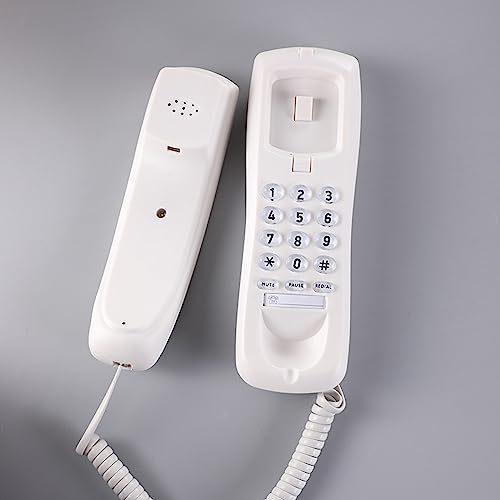 HCD3588 Wall-Mounted Telephone Fixed Landline Wall Telephones Perfect for Home and Business Use Simple Caller Telephone with Memory Buttons Mute Function Telephone