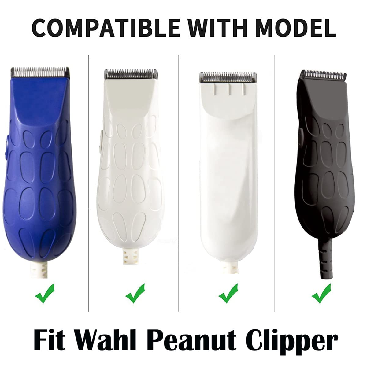 Professional Peanut Clipper Guards for Wahl Peanut β From 1/8 Inch to 1/2 Inch, Fits for Wahl Peanut, White-4PCS