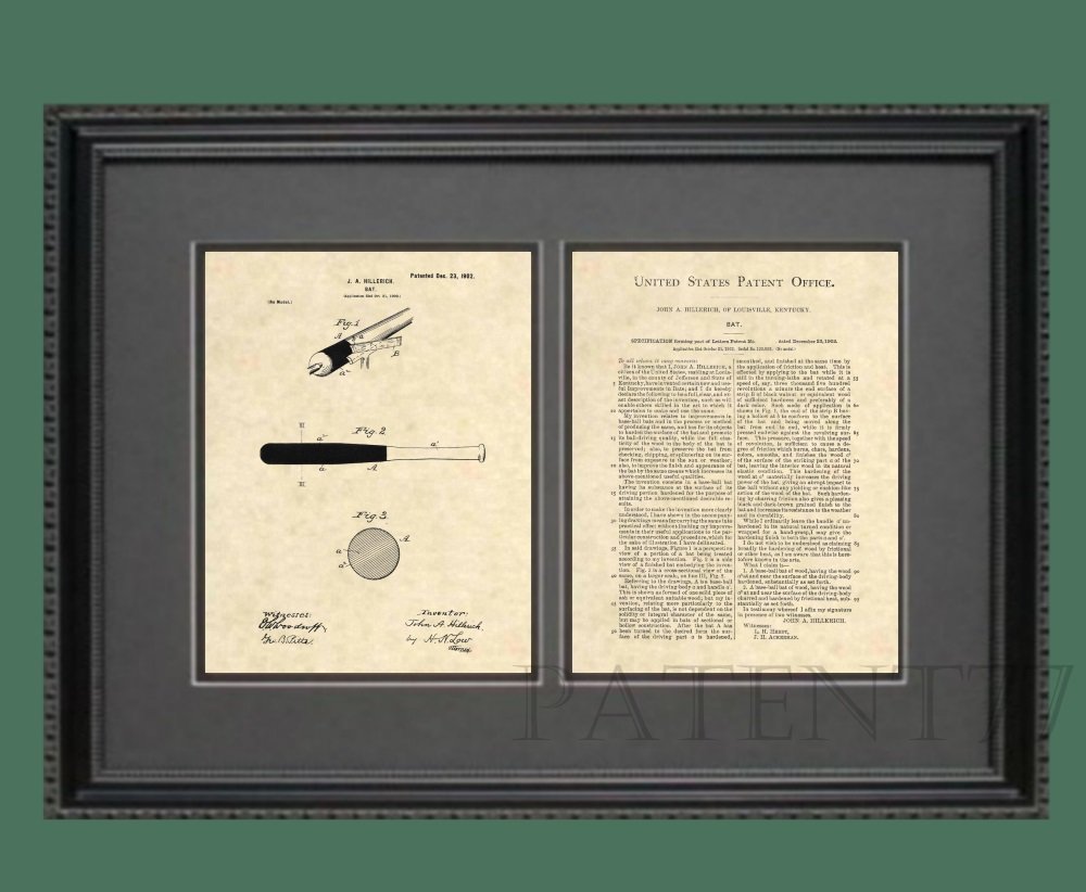 Patent Prints - Louisville Slugger Patent Art - Baseball Wall Art - Patent Art Poster (8.5 x 11) - 73