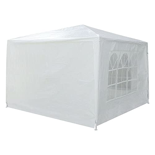 CLYZ 10'x10' Outdoor Canopy Party Wedding Tent White Gazebo Pavilion w/4 Side Walls