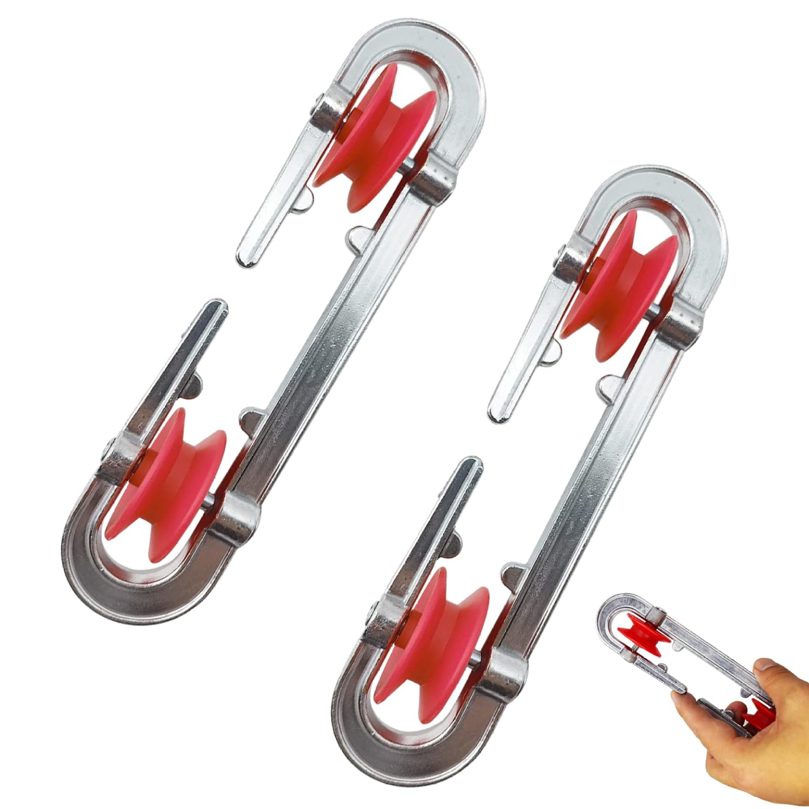 Laqerjc Clotheslines Clothesline Spreader 2Pcs Aluminium Heavy Duty Outdoor Clothes Line Separator Pulley for Long Clothesline and Heavy Loads
