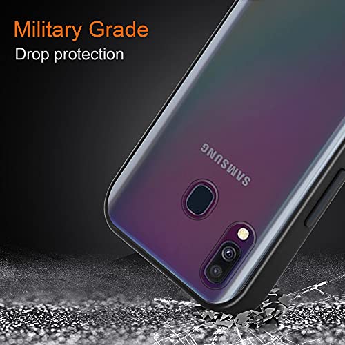 Cadorabo Case Compatible with Samsung Galaxy A40 in Frosted Black - Mobile Phone case with TPU Silicone Inside and matt Plastic Back - Protective Cover Hybrid hardcase Back case