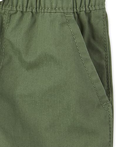 The Children's Place Baby Boys Sleeve Button Down and Shorts 2-Piece Set 2-Pack, Tropical Green, 0-3 Months