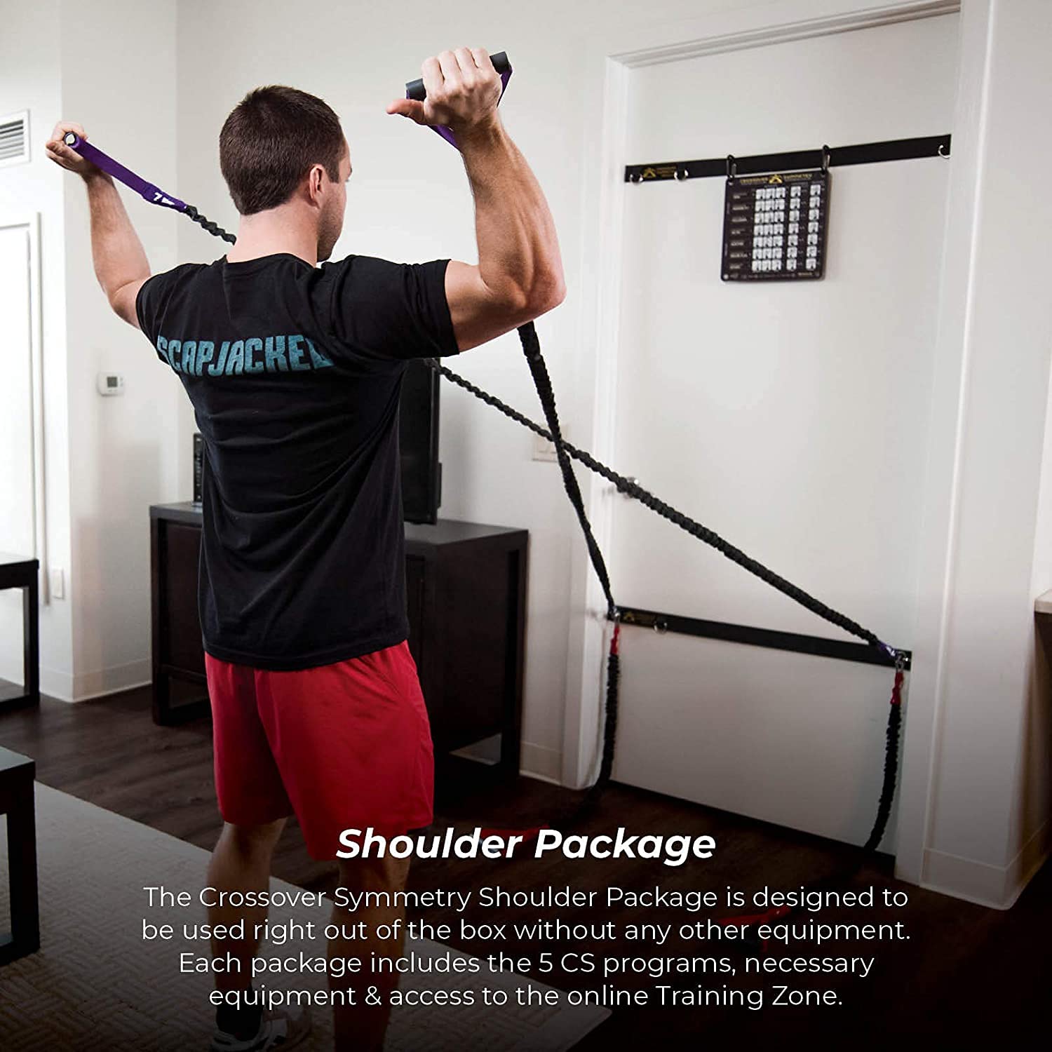 Crossover Symmetry Crossover Cords - Shoulder Resistance Bands Physical Therapy Fitcord - Perfect for Rotator Cuff Exercises, Arm Care, or Physical Rehab from Injury - One Set of 2 Cords
