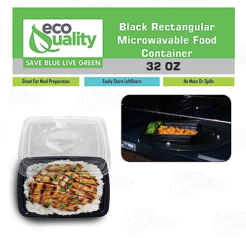 EcoQuality 32 oz Reusable Food Storage 15 Pack Containers with Lids Rectangular BPA Free Freezer, Microwave & Dishwasher Safe β Airtight & Watertight Stackable, Lunch Meal Prep, To-Go, Bento Box