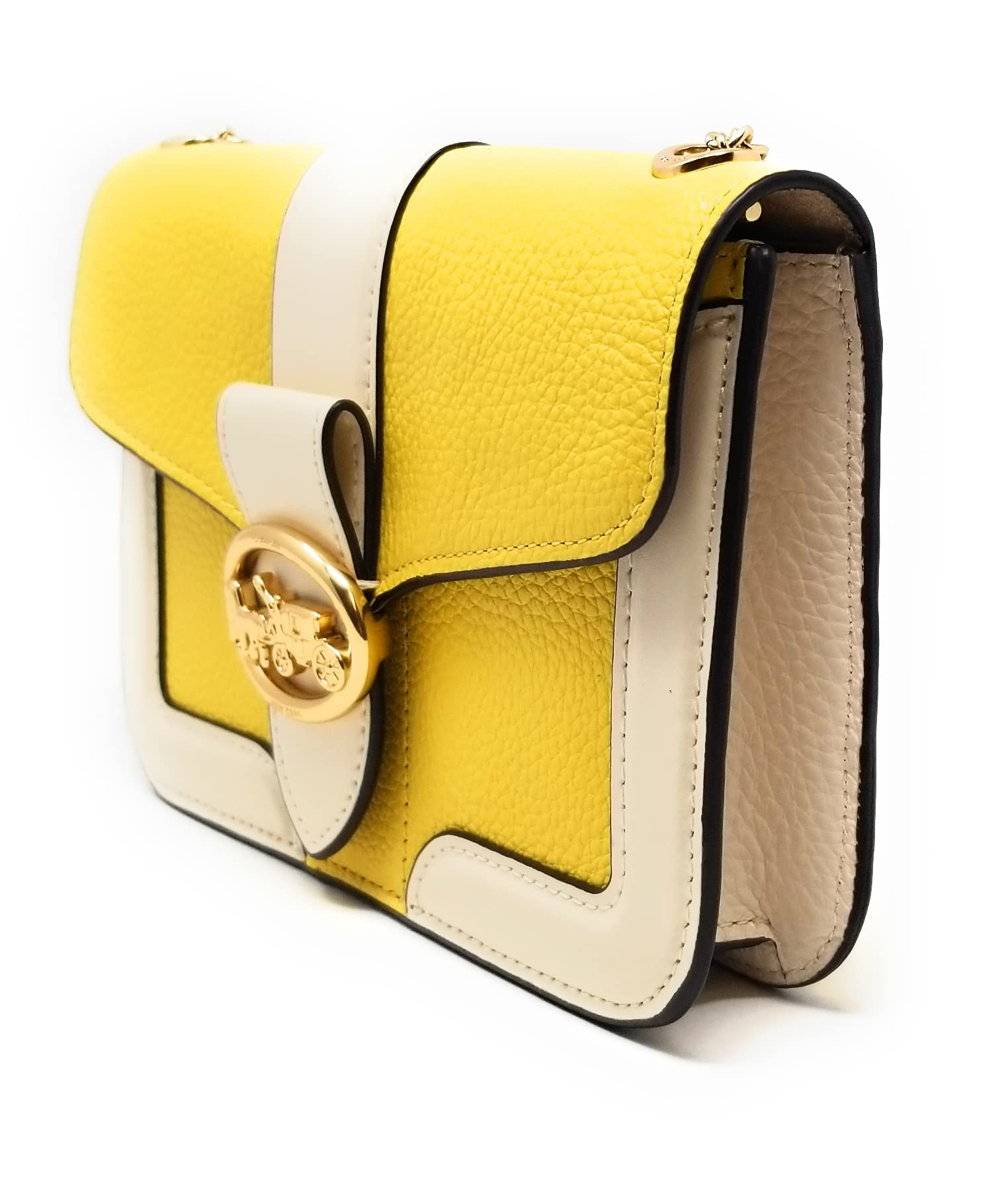 Coach Women's Georgie Crossbody Bag (Pebble Leather - Colorblock - Retro Yellow)