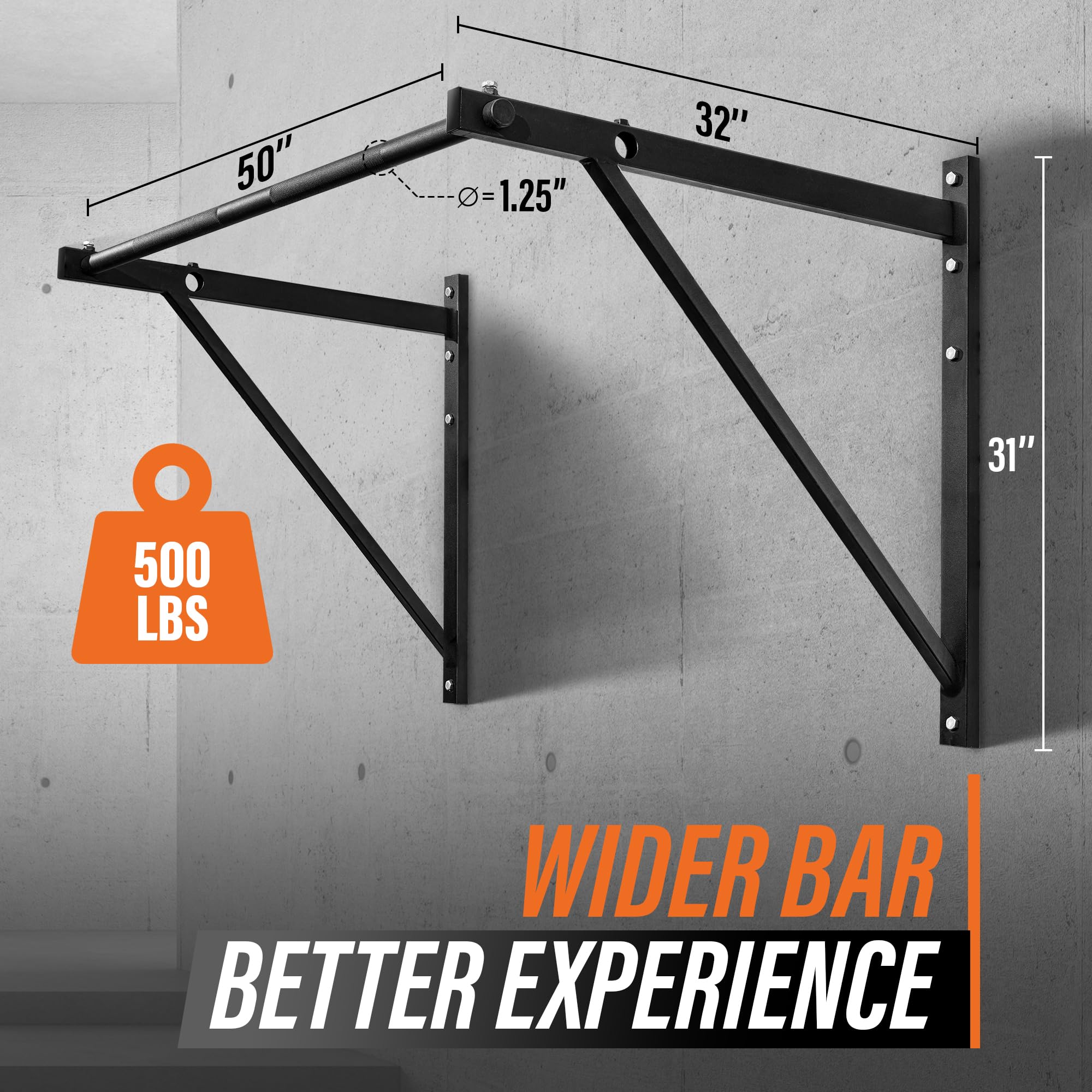 Yes4All Heavy Duty Wall Mounted Pull Up Bar β Multi-Grip Pull Ups / Pull Up Bar Ceiling Mount / Joist Mount for Home Gym