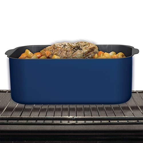 West Bend 87905B Slow Cooker Large Capacity Non-stick Variable Temperature Control Includes Travel Lid and Thermal Carrying Case, 5-Quart, Blue