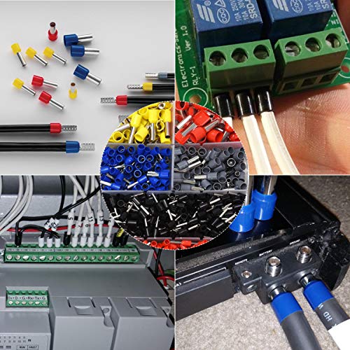 Ferrule Crimping Tools Wire Pliers - 1800 PCS Wire Ferrules with Crimpers Pliers Kit for Electricians, Adjustable Ratchet Tools with Terminals Connectors AWG 28-7, 0.08-10mm²
