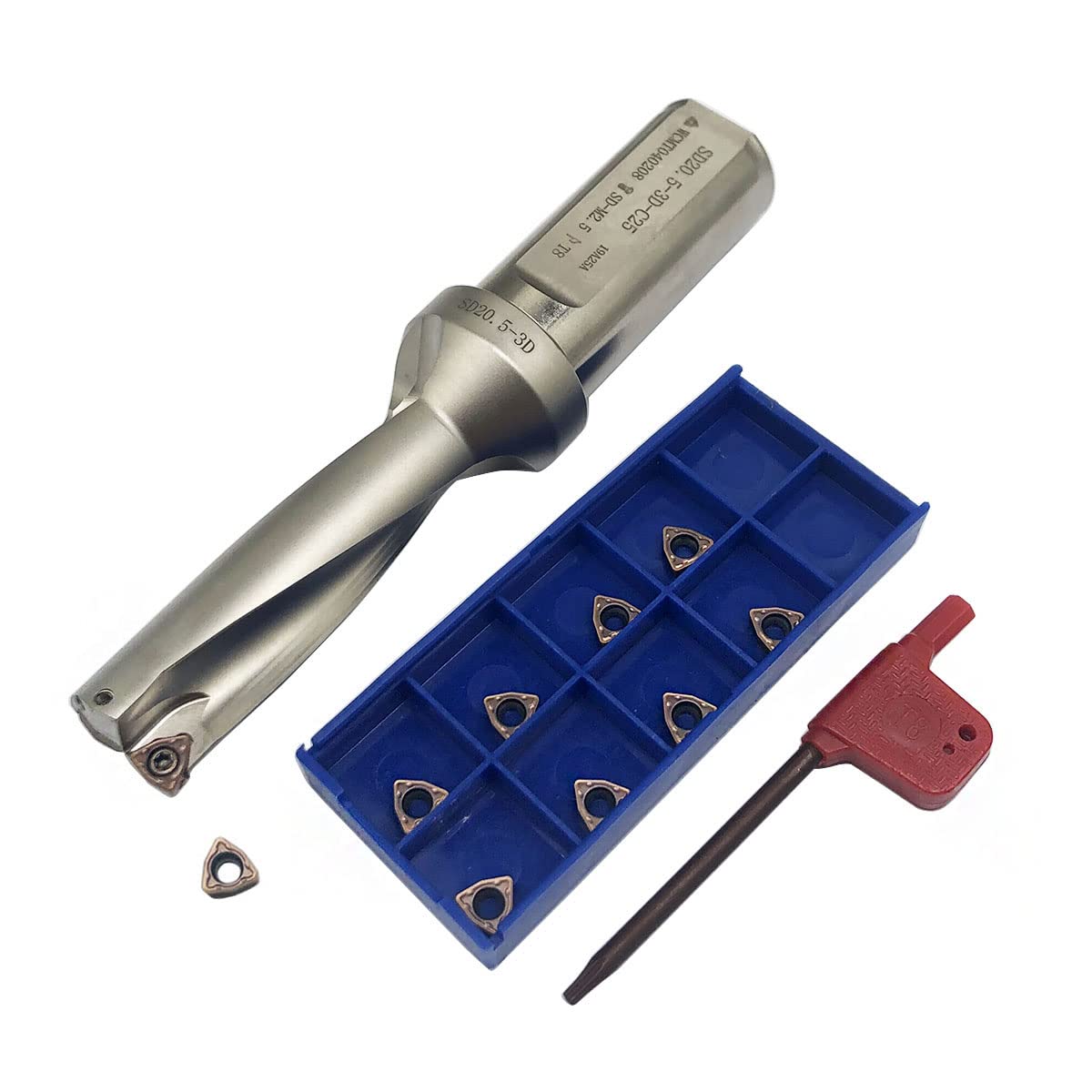 GBJ WC- Ξ¦20.5-3D-C25 +10pcs WCMX040208FN Indexable U Drill Inserts Holder Fast Water Jet Drill Violent Drill WPD Series (WPD-Ξ¦20.5-3D-C25+WCMX040208)