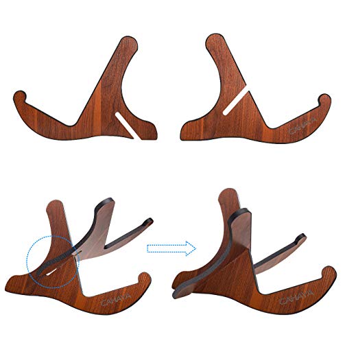 CAHAYA Guitar Stand Universal Wooden Guitar Stand X-Frame Style Portable String Instrument Holder with Soft Rubber Covering for Acoustic Classical Bass Guitars CY0180
