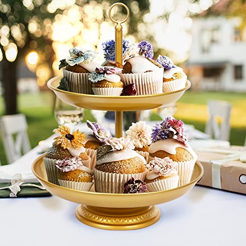 Gold Cake Stand for Dessert Table, 5PCS Metal Cake Stands Table Display Set, Pastry Trays, Wedding Cupcake Stand Set Pedestal/Display/Plate/Stands and Trays, Birthday Party Decorations for Tables