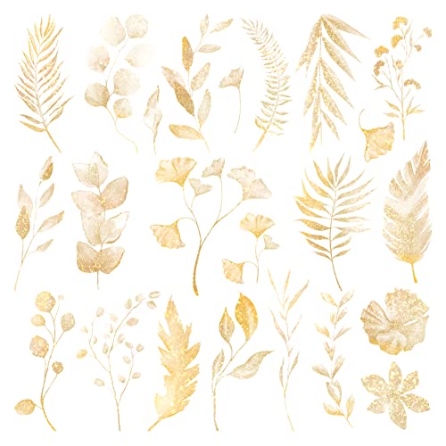Gold Leaf Rub on Transfer, 6 x 6 inch Sheet - Dry Rub-On/Off Transfers Stickers for Decoupage Scrapbooking Crafts Mixed Media Collage Art
