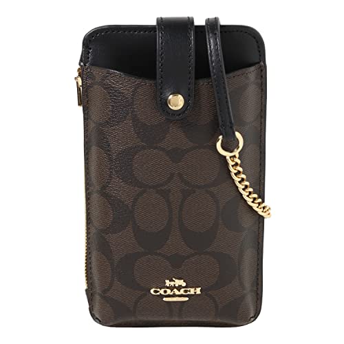Coach Womens North/South Phone Crossbody (IM/Brown/Black)